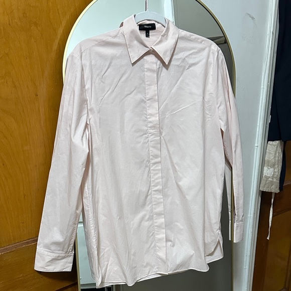 Theory | Tops | Theory Light Pink Button Down Shirt | Poshmark